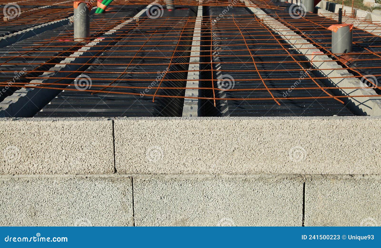 Plastic Slabs for the Construction of a Concrete Screed Stock Image ...