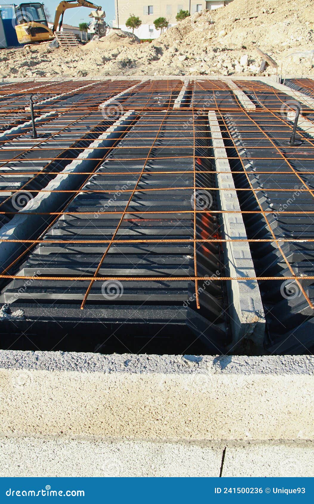 Plastic Slabs for the Construction of a Concrete Screed Stock Photo ...