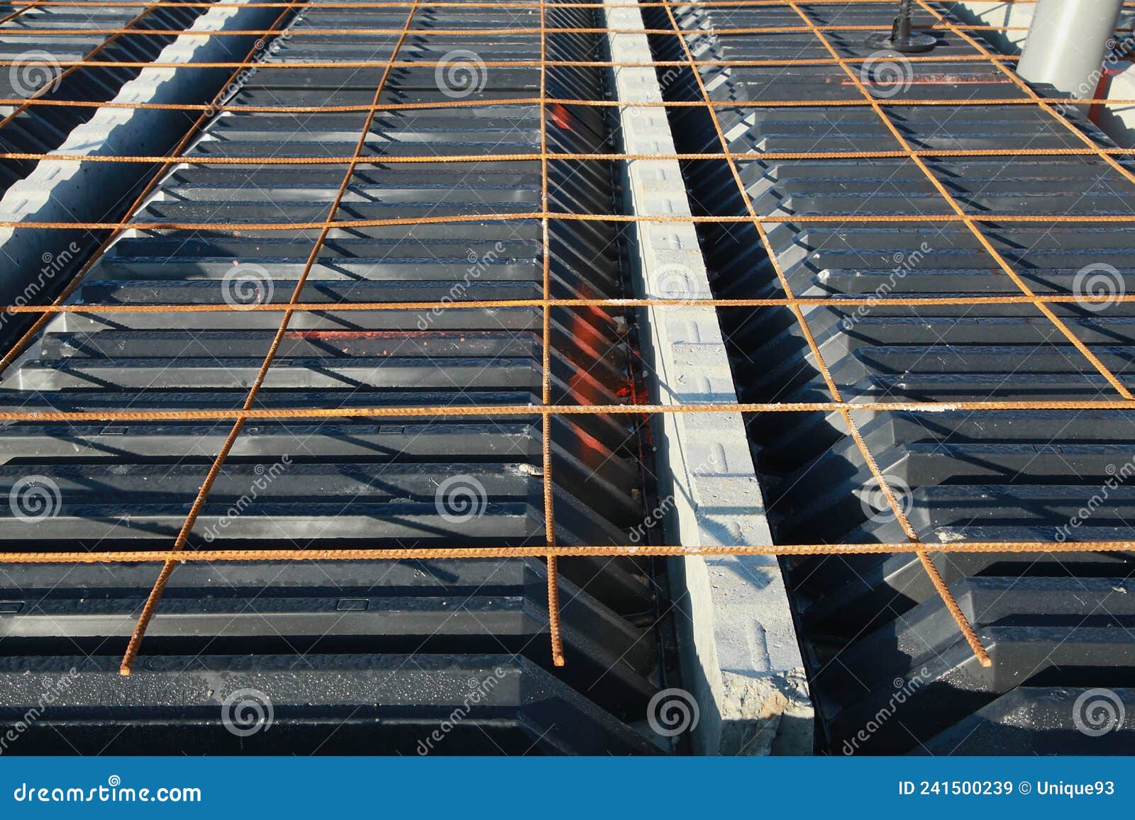Plastic Slabs for the Construction of a Concrete Screed Stock Image ...
