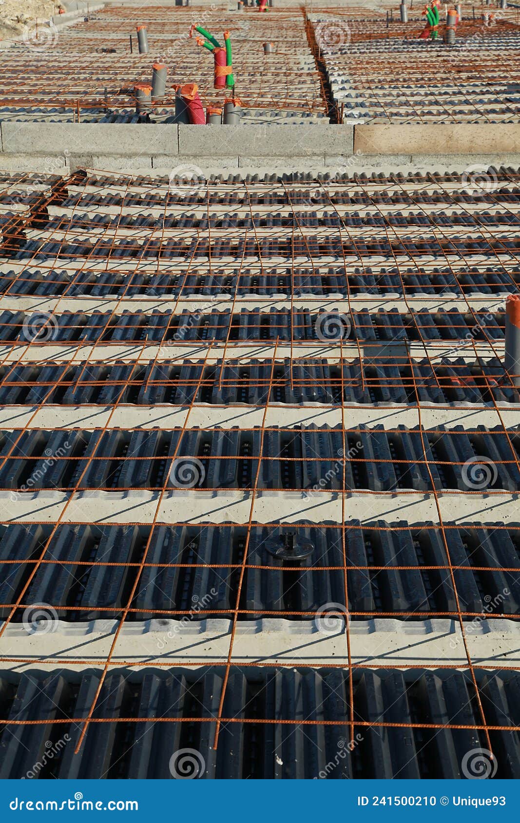 Plastic Slabs for the Construction of a Concrete Screed Stock Photo ...
