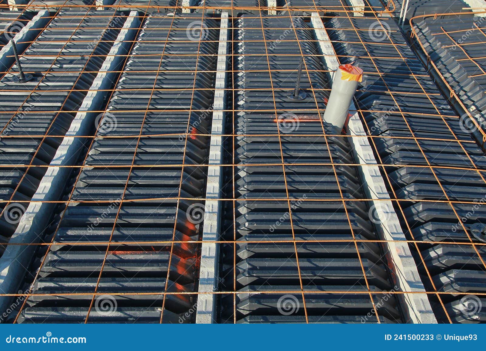 Plastic Slabs for the Construction of a Concrete Screed Stock Image ...