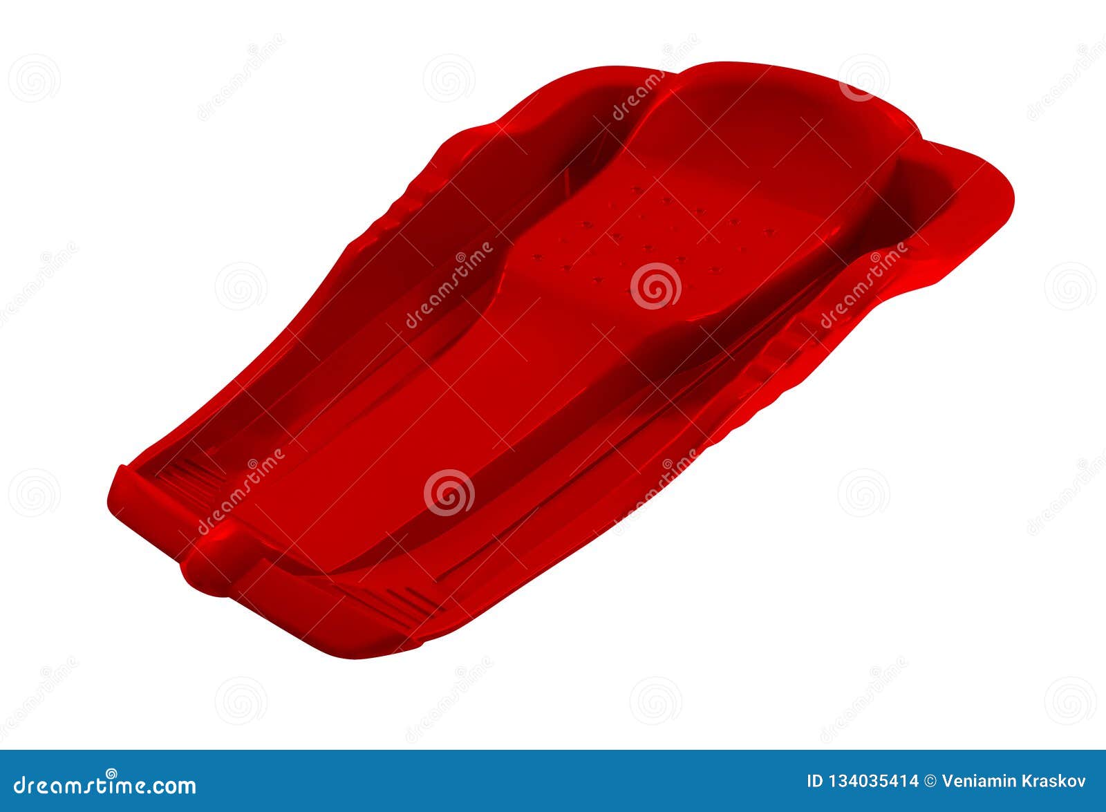Plastic Sled Isolated - Red Stock Photo - Image of childhood, holiday ...