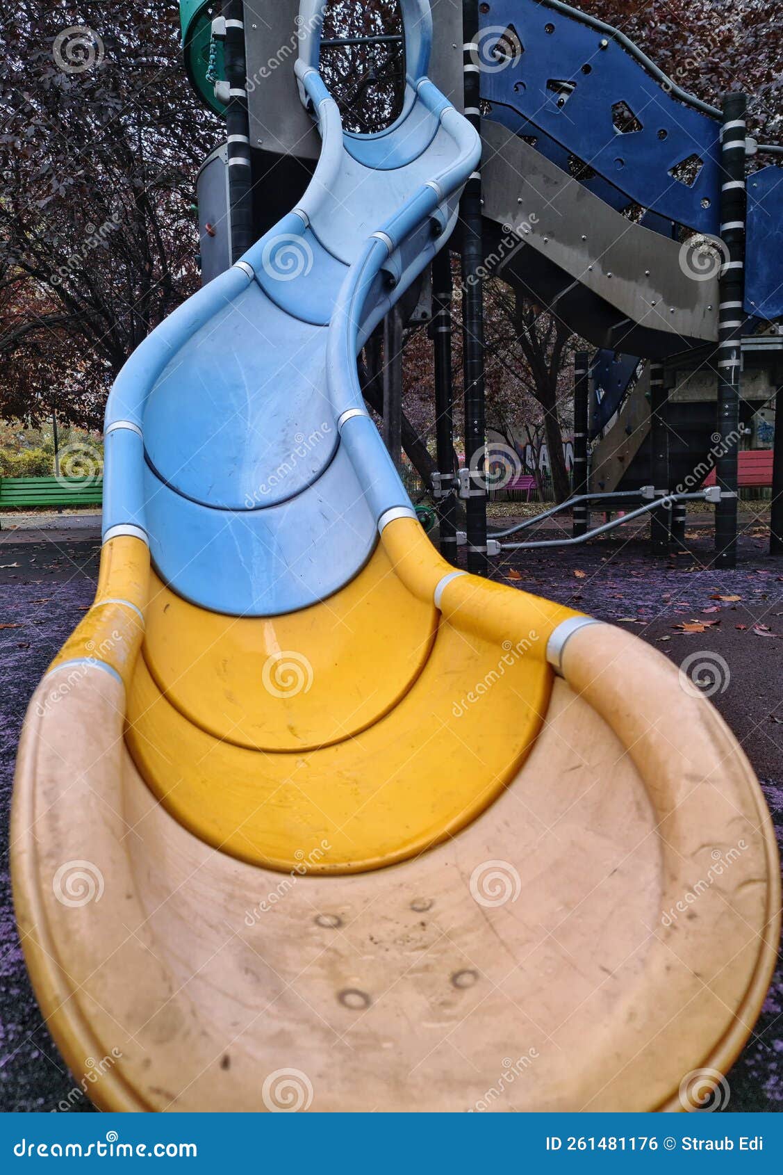Plastic slide for children stock photo. Image of outdoor - 261481176