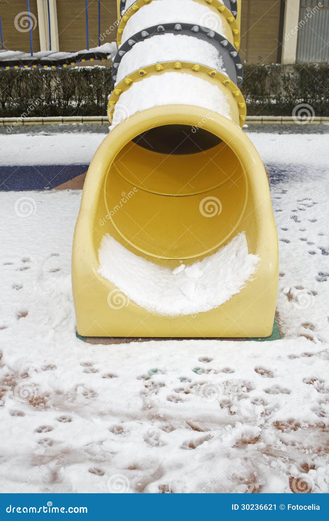 Slide with snow stock image. Image of pipe, accelerate - 30236621