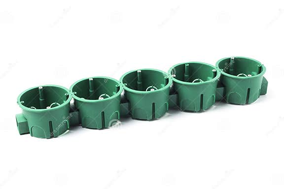 Plastic socket boxes stock image. Image of device, household - 294511485