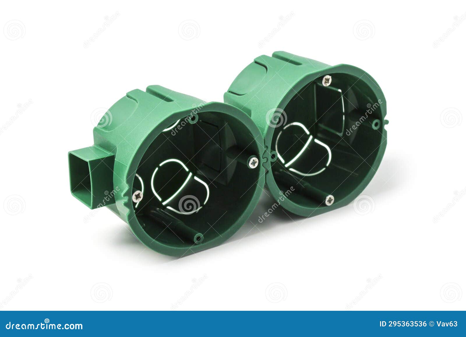 Plastic socket boxes stock photo. Image of device, electrical - 295363536