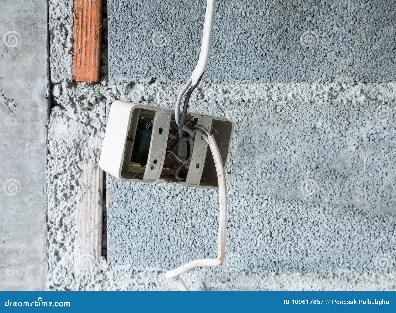 Plastic Socket with the Electrical Wire. Stock Image - Image of ...