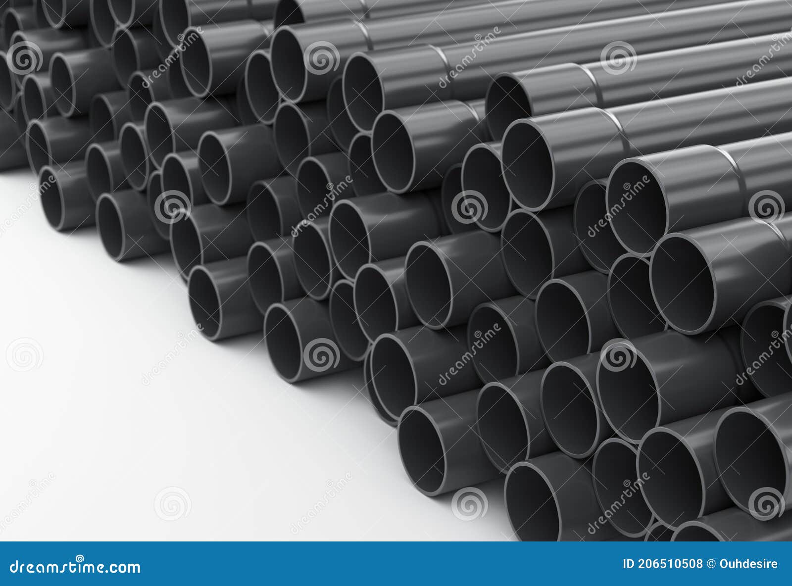 Plastic Socket Pipes on Warehouse Stock Illustration - Illustration of ...