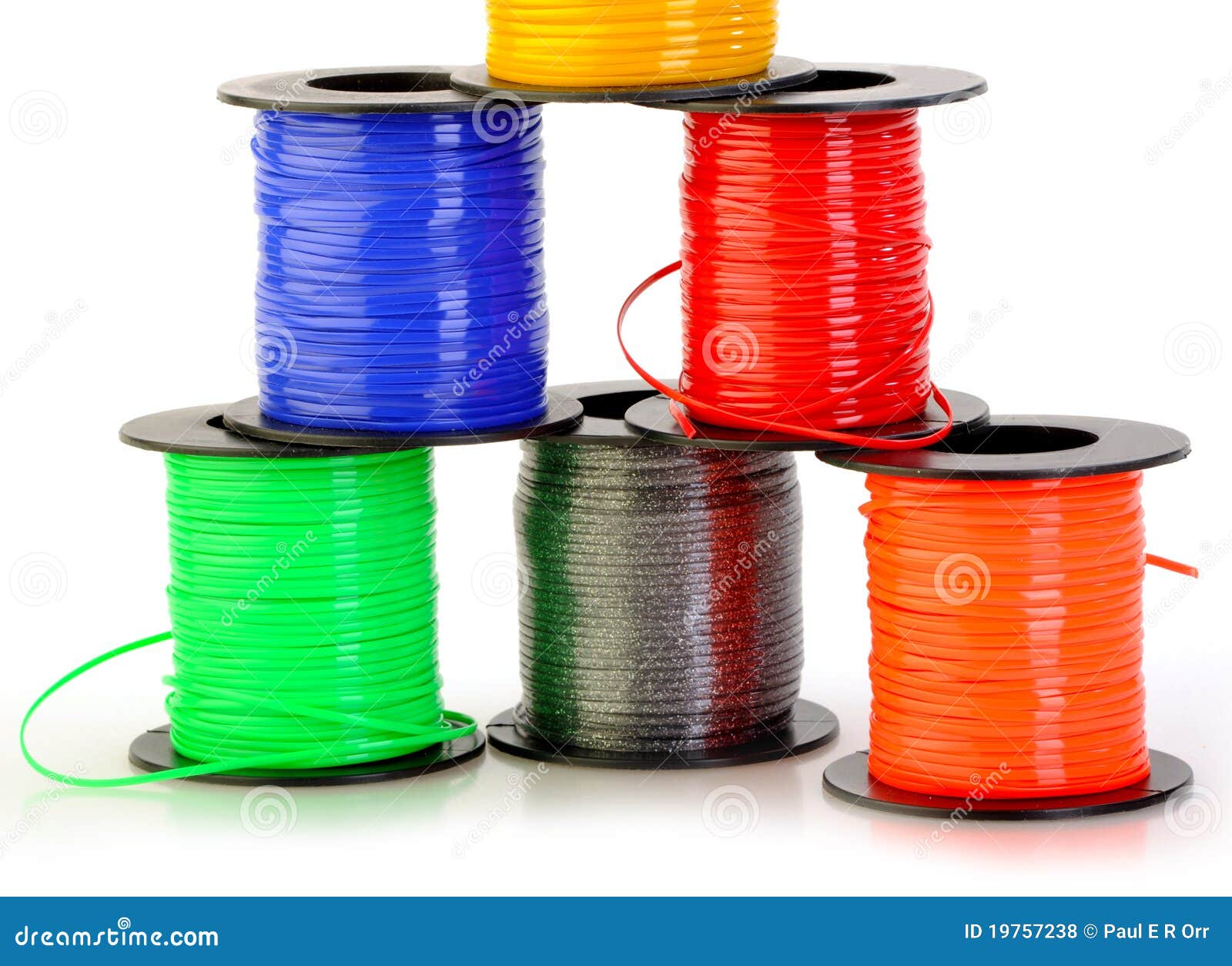 Plastic Spools Isolated on White Stock Photo - Image of metal, fiber ...