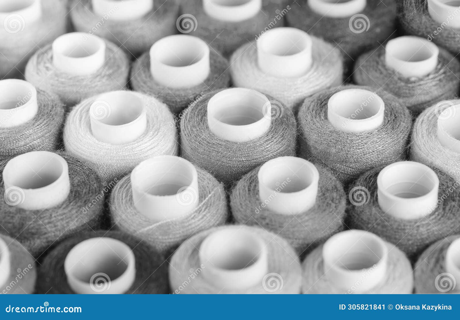 Plastic Spools of Thread for a Sewing Machine, Black and White Stock ...