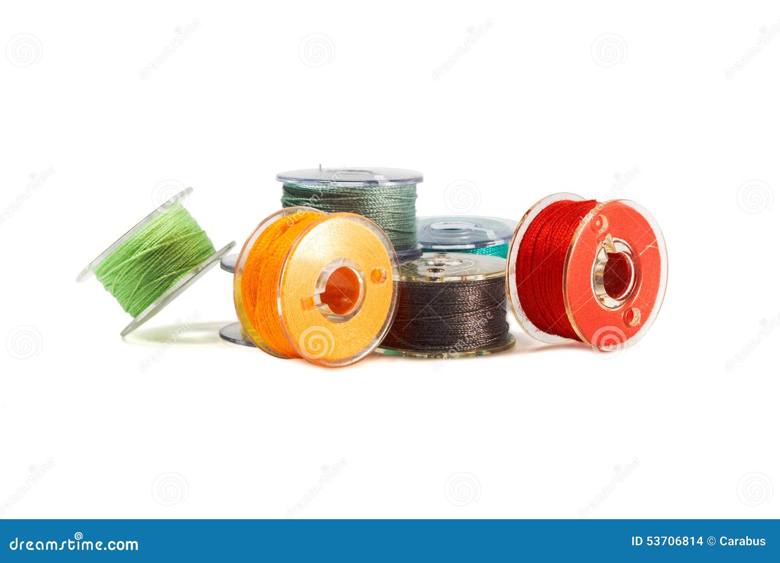 Plastic spools of threads. stock photo. Image of spool - 53706814