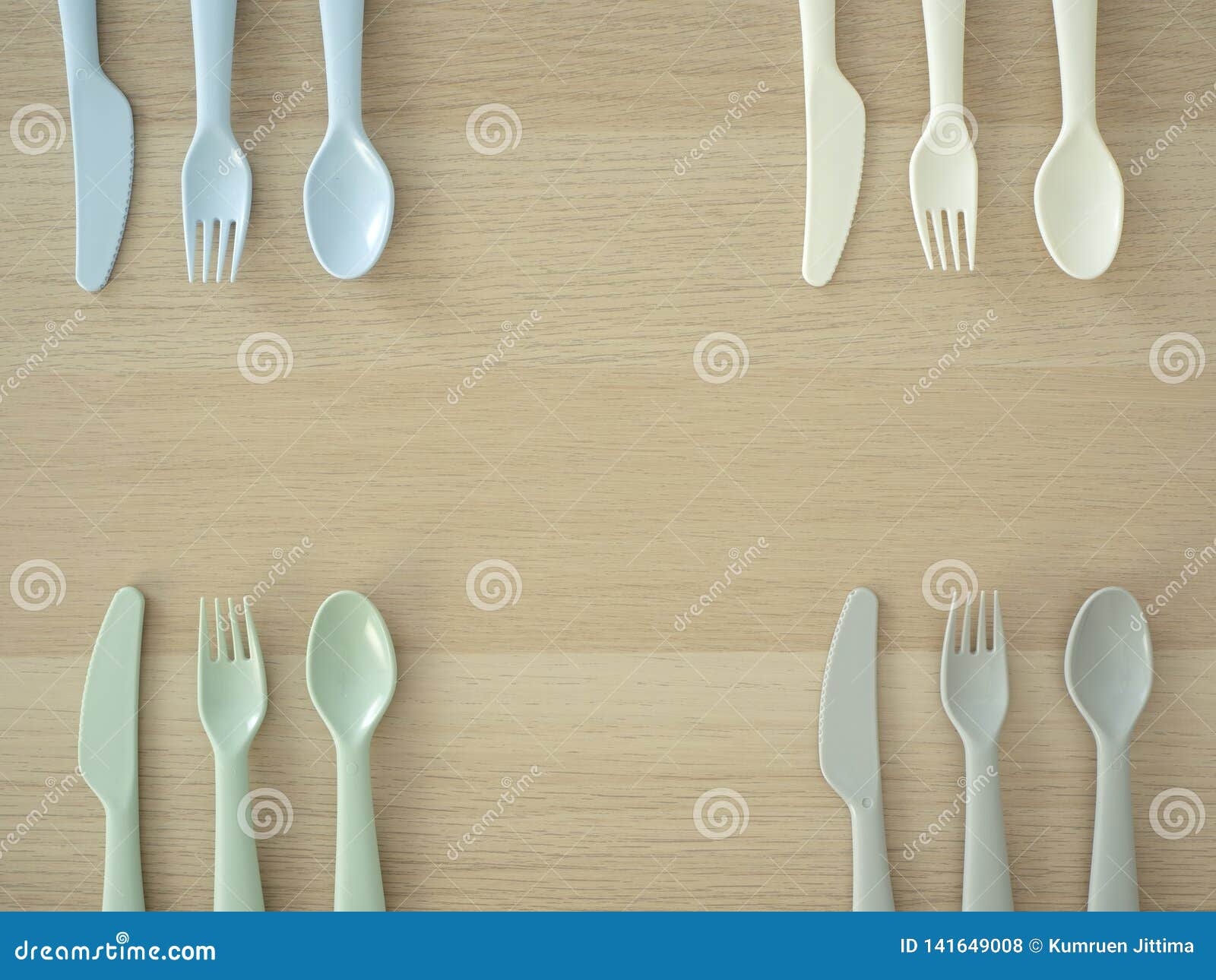 Plastic Spoon and Fork, Bright Color Stock Photo - Image of isolated ...