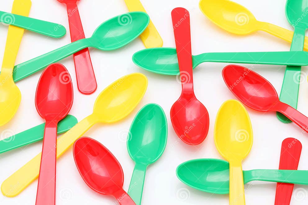 Plastic spoons stock photo. Image of life, isolated, picnicking - 14623572