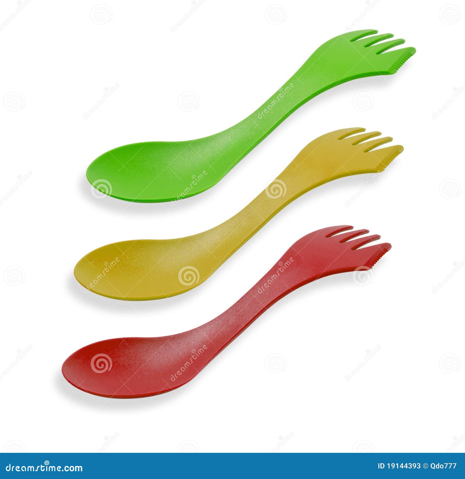 Plastic sporks isolated stock image. Image of backpack - 19144393