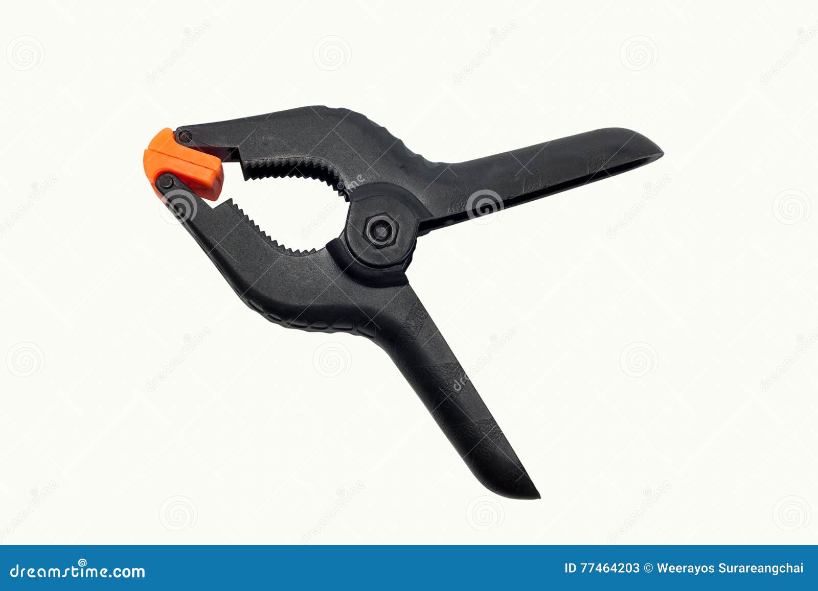 Plastic spring clamp. stock image. Image of orange, spring - 77464203