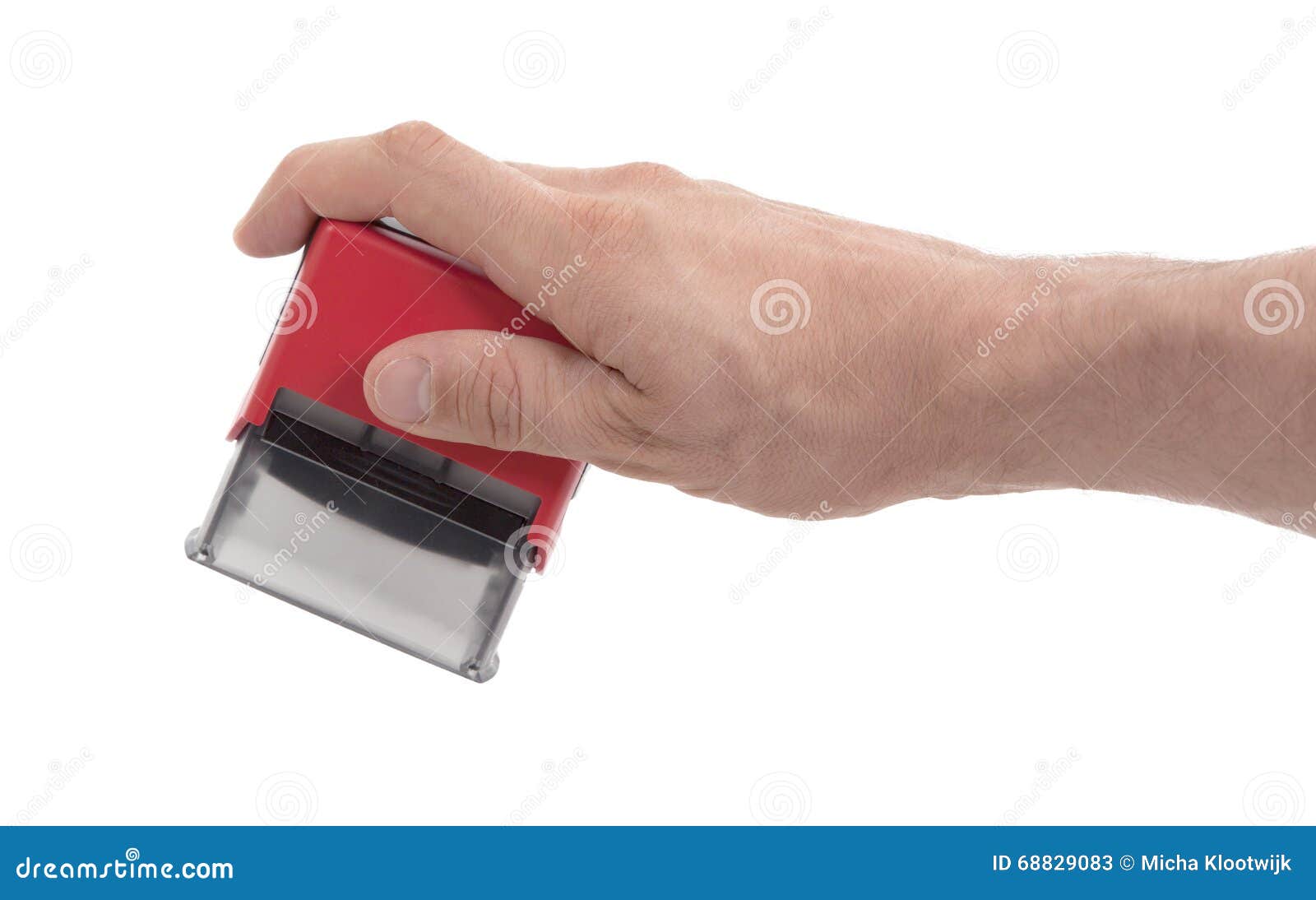 Plastic Stamp in Hand, Isolated Stock Image - Image of office ...
