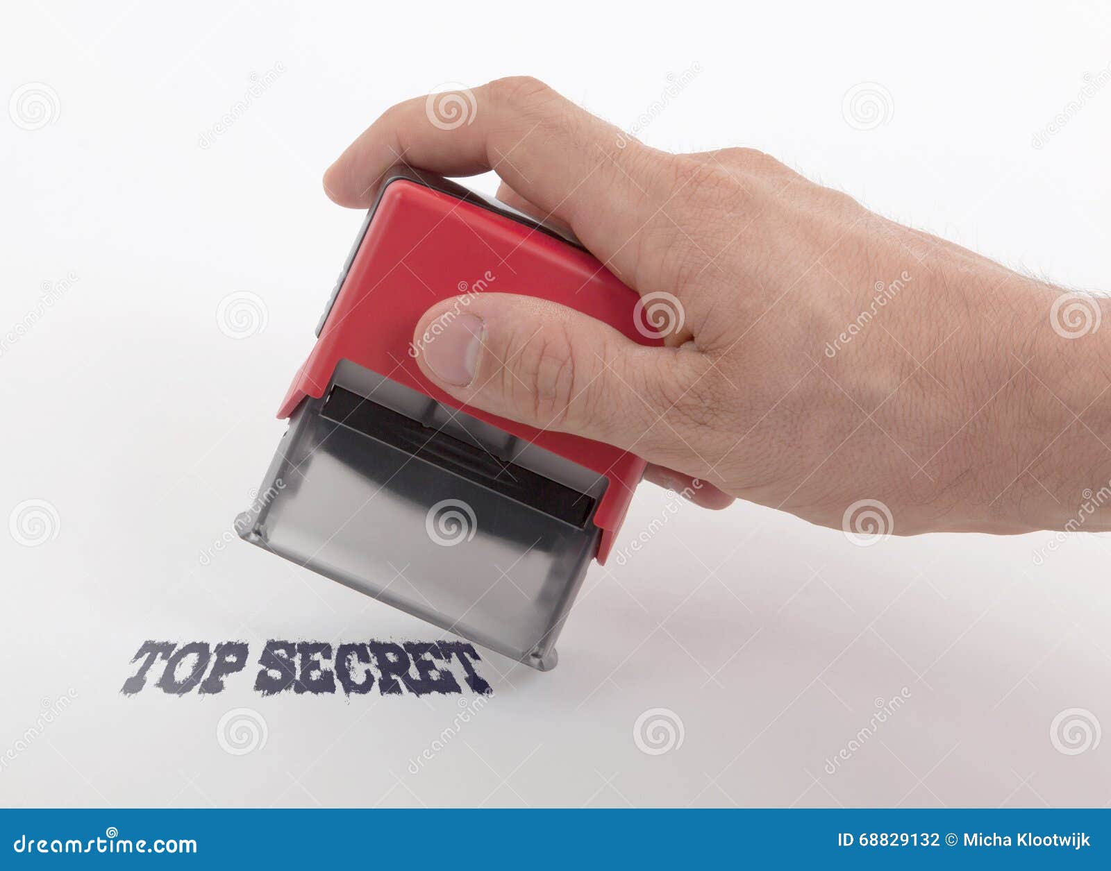 Plastic Stamp in Hand, Isolated Stock Photo - Image of button, bill ...