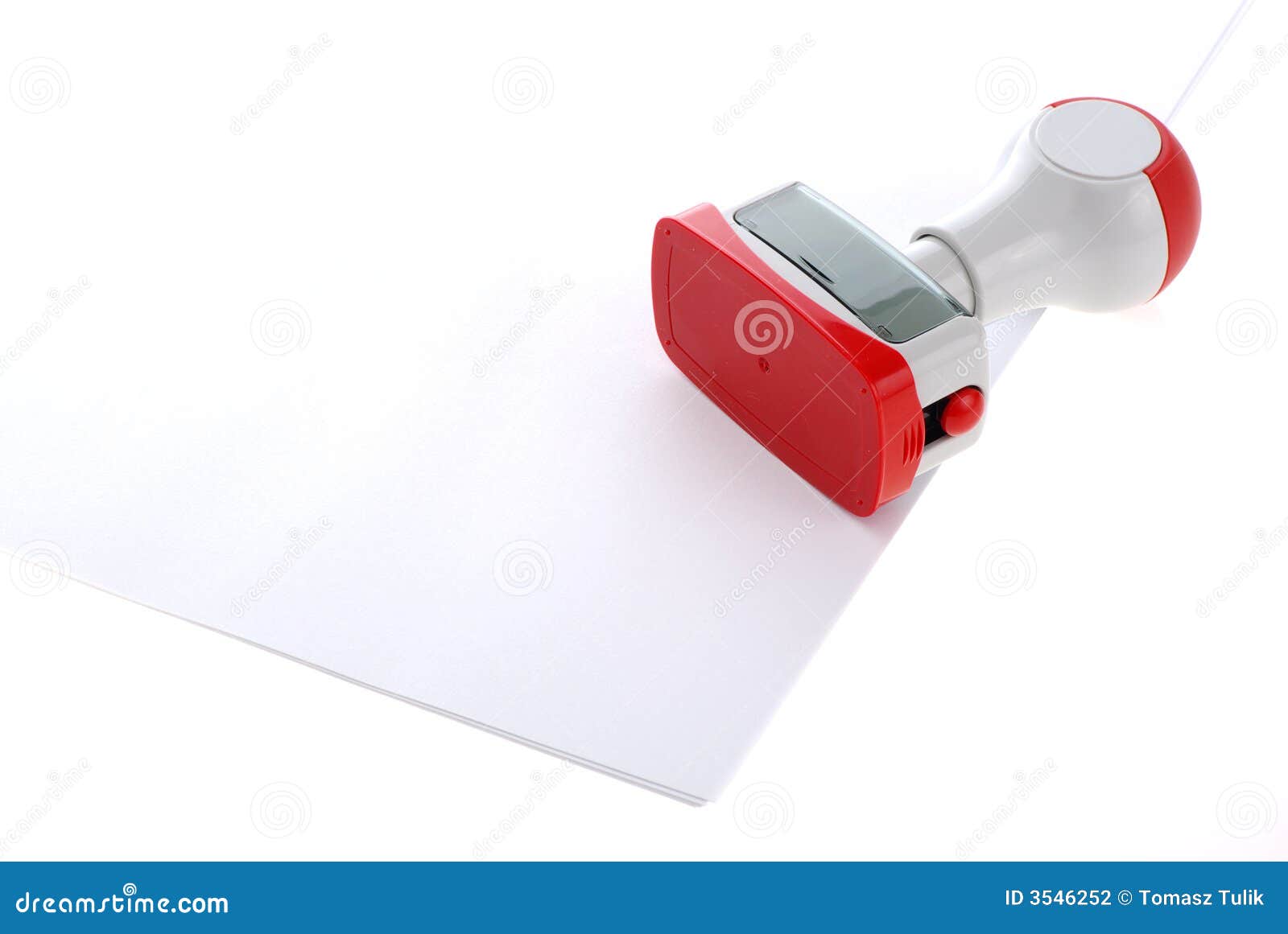 Plastic Stamp Over White Paper Stock Photo - Image of post, plastic ...
