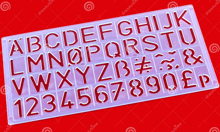 Plastic Stencil Alphabet Tool. Stock Image - Image of cutout, writing ...