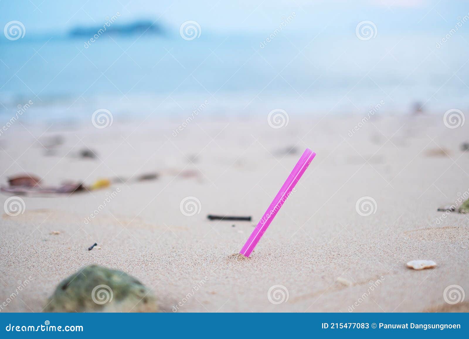 Plastic Straw Garbage on the Beach. Ecology, Environmental, Pollution ...