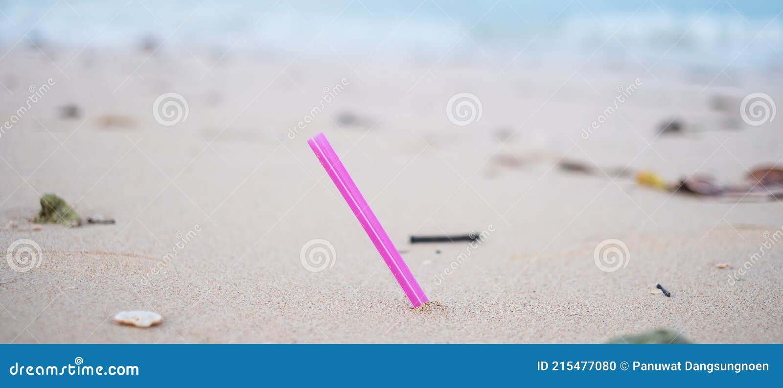 Plastic Straw Garbage on the Beach. Ecology, Environmental, Pollution ...