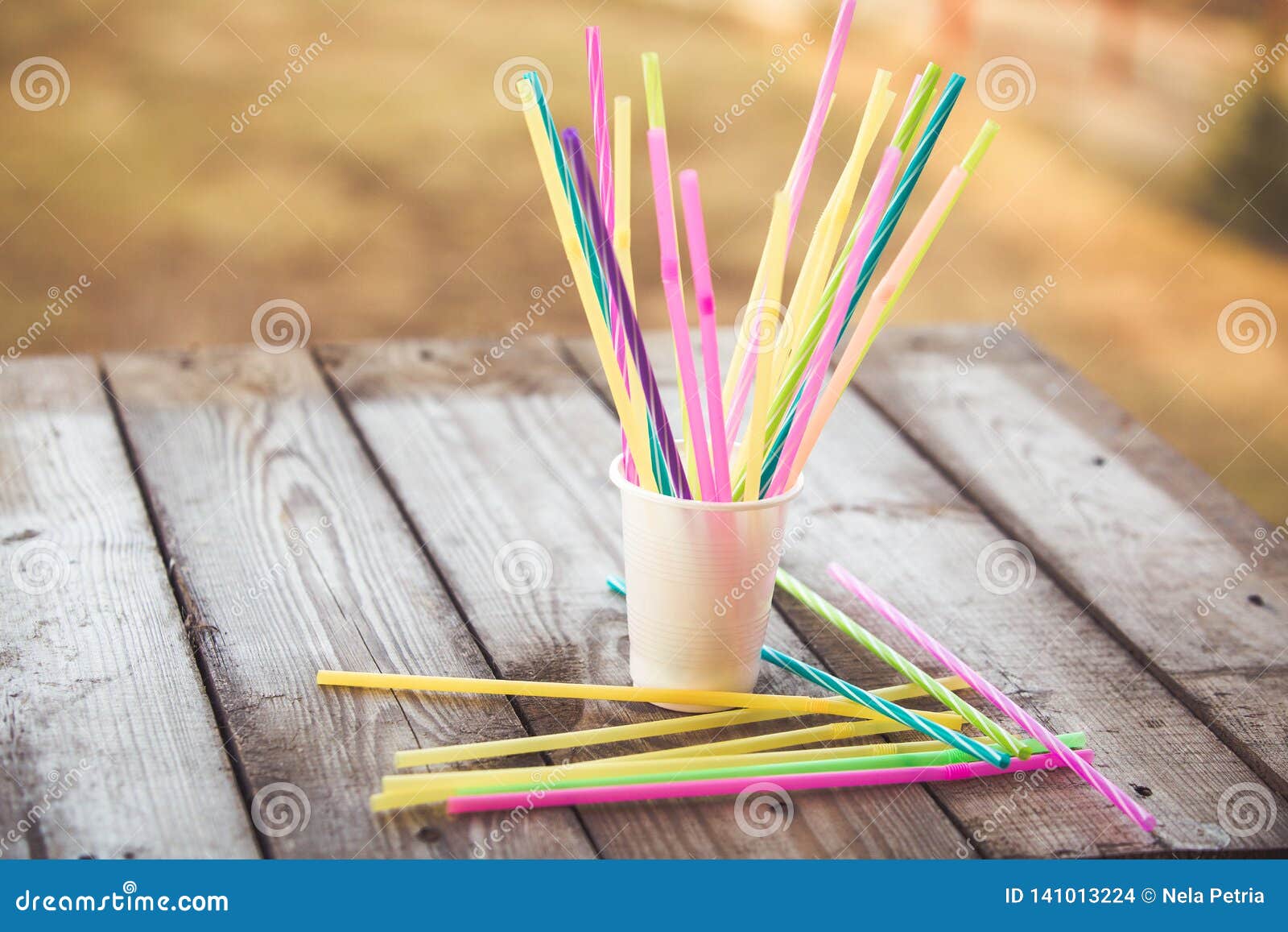 Plastic Straws on Wooden Background Plastic Free Stock Photo - Image of ...