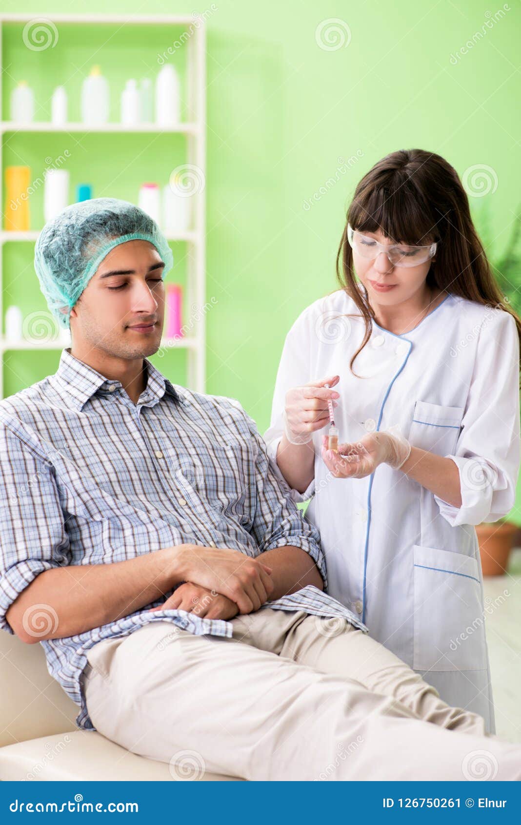 The Plastic Surgeon Preparing for Operation on Man Face Stock Image ...