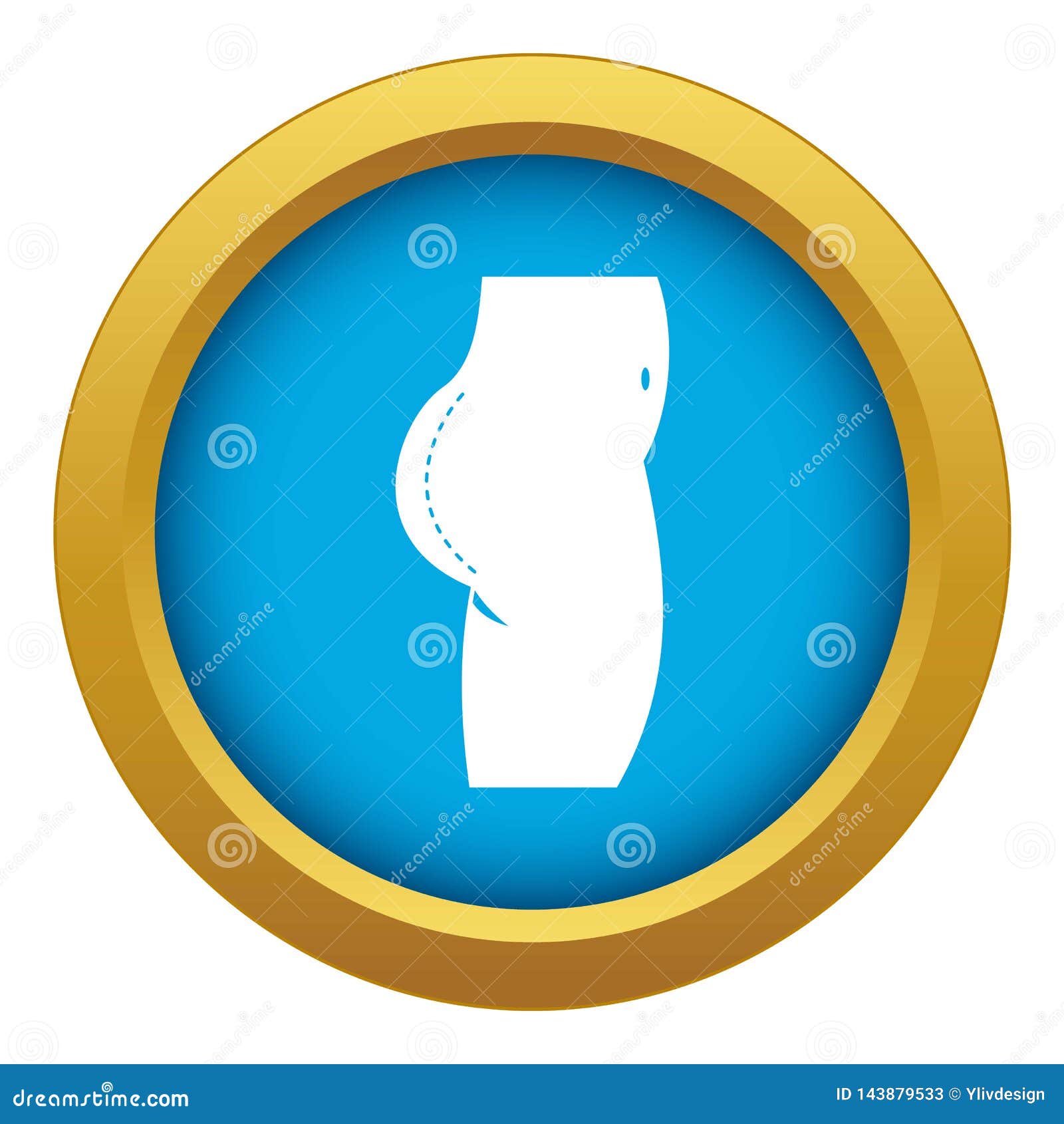Plastic Surgery of Buttocks Icon Blue Vector Isolated Stock Vector ...