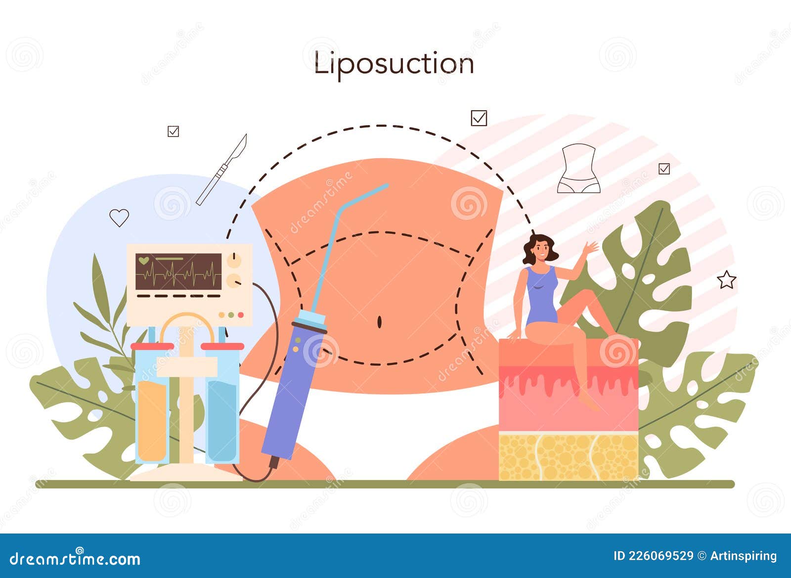 Plastic Surgery Concept. Idea of Modern Body Correction and Counturing ...