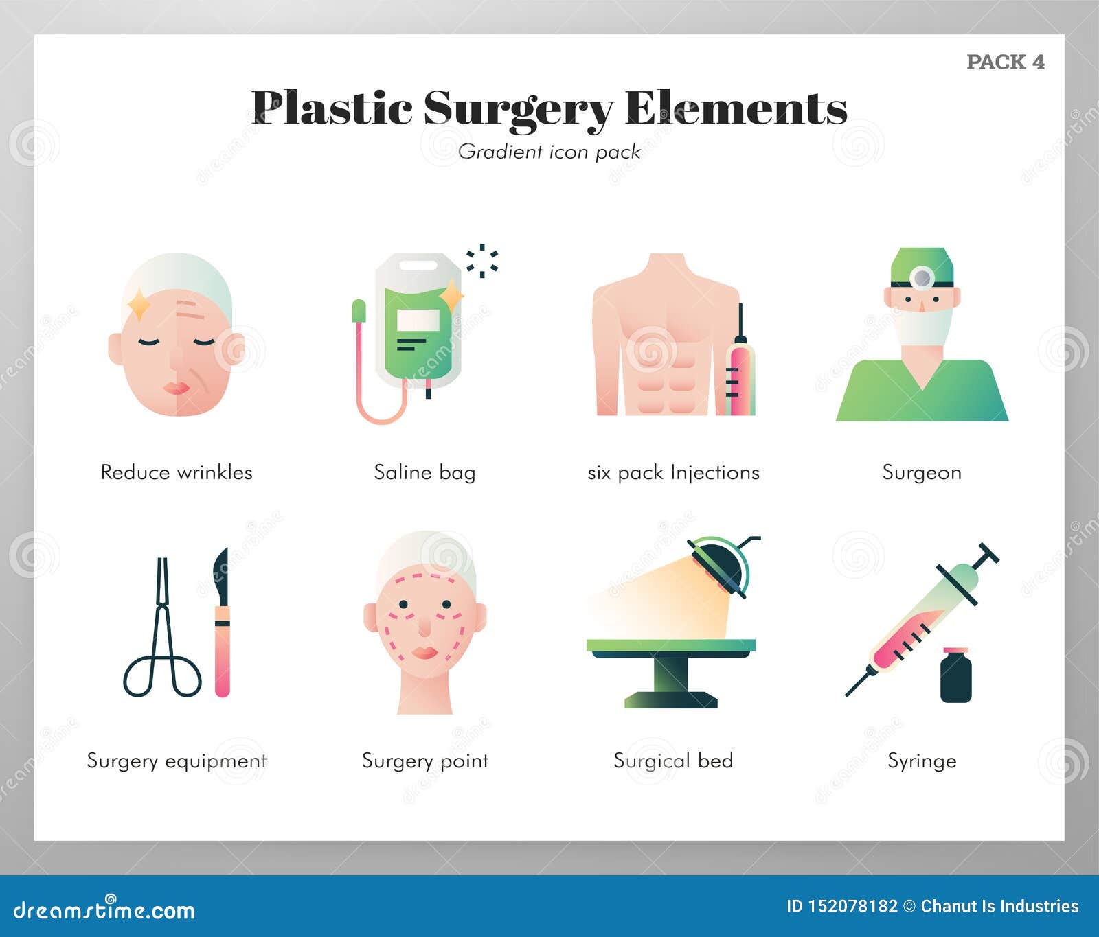 Plastic Surgery Elements Gradient Pack Stock Vector - Illustration of pack, medical: 152078182