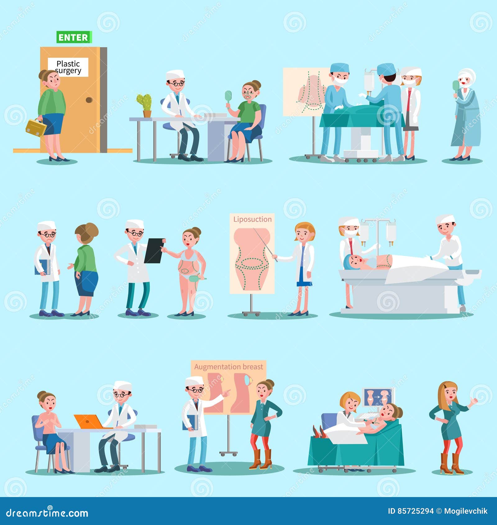 Augmentation Breast Plastic Surgery Logos Silicone Implants Vector ...