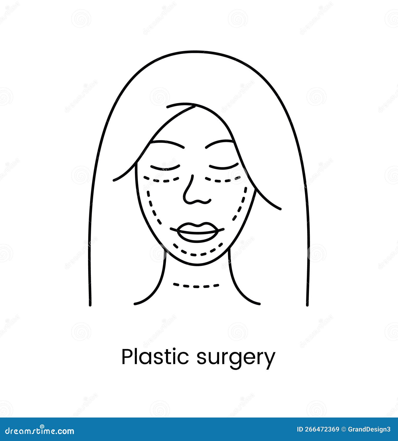Plastic Surgery Icon Line in Vector, Aesthetic Surgery. Stock Vector ...