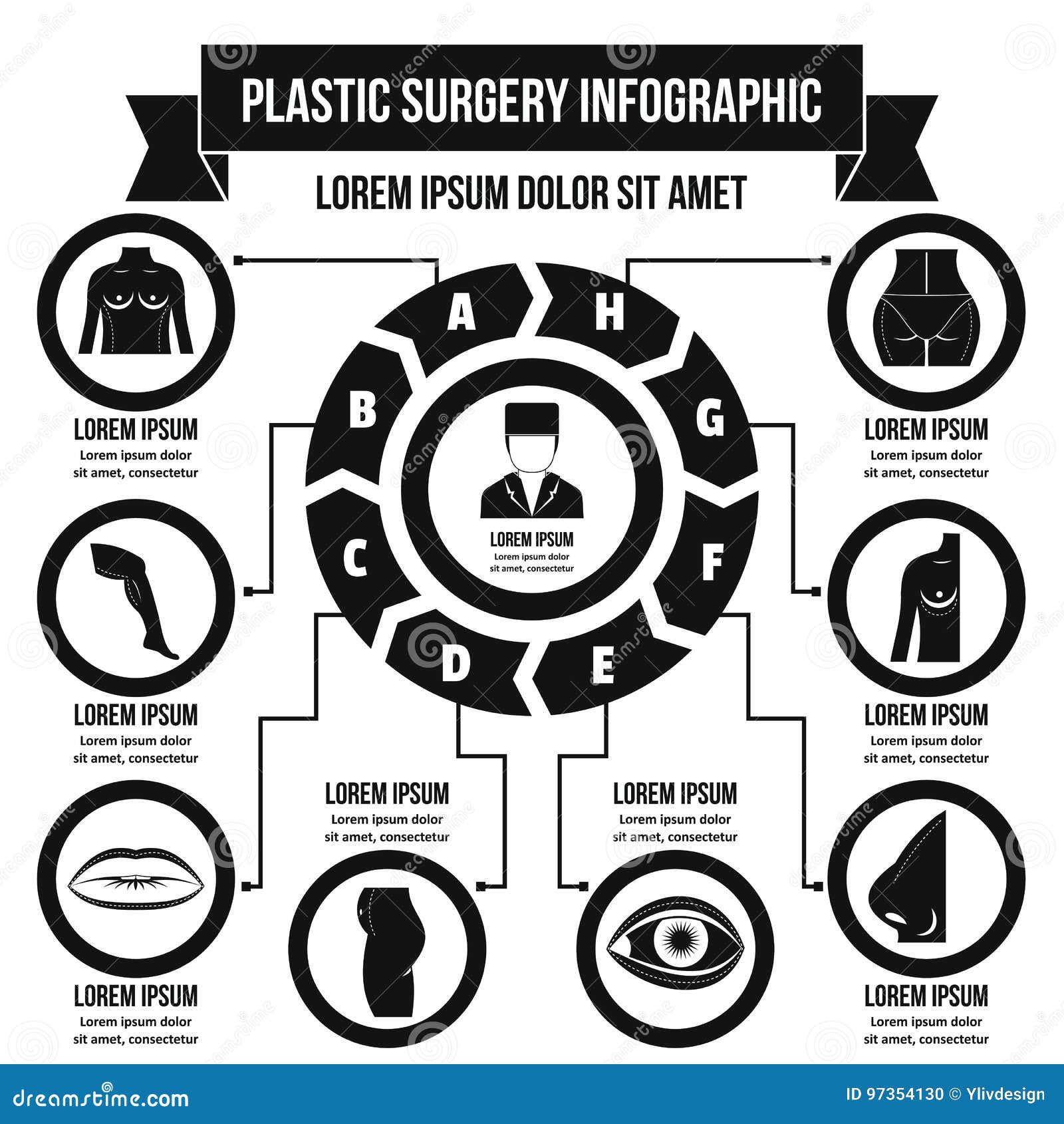 Plastic Surgery Infographic Concept, Simple Style Stock Vector ...