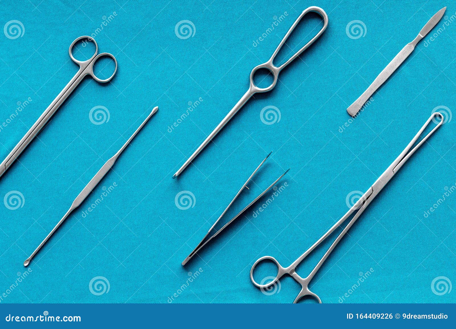 Plastic Surgery. Instruments for Beauty Operations on Blue Background ...