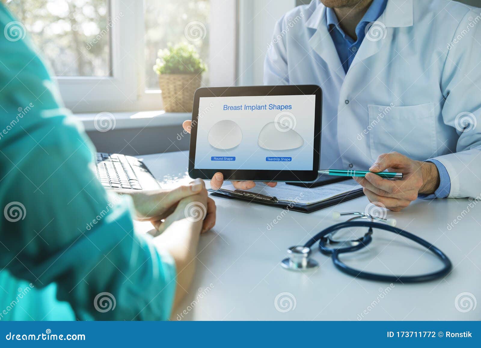 Silicone Implants For Breast Augmentation. Cosmetic Plastic Surgery ...