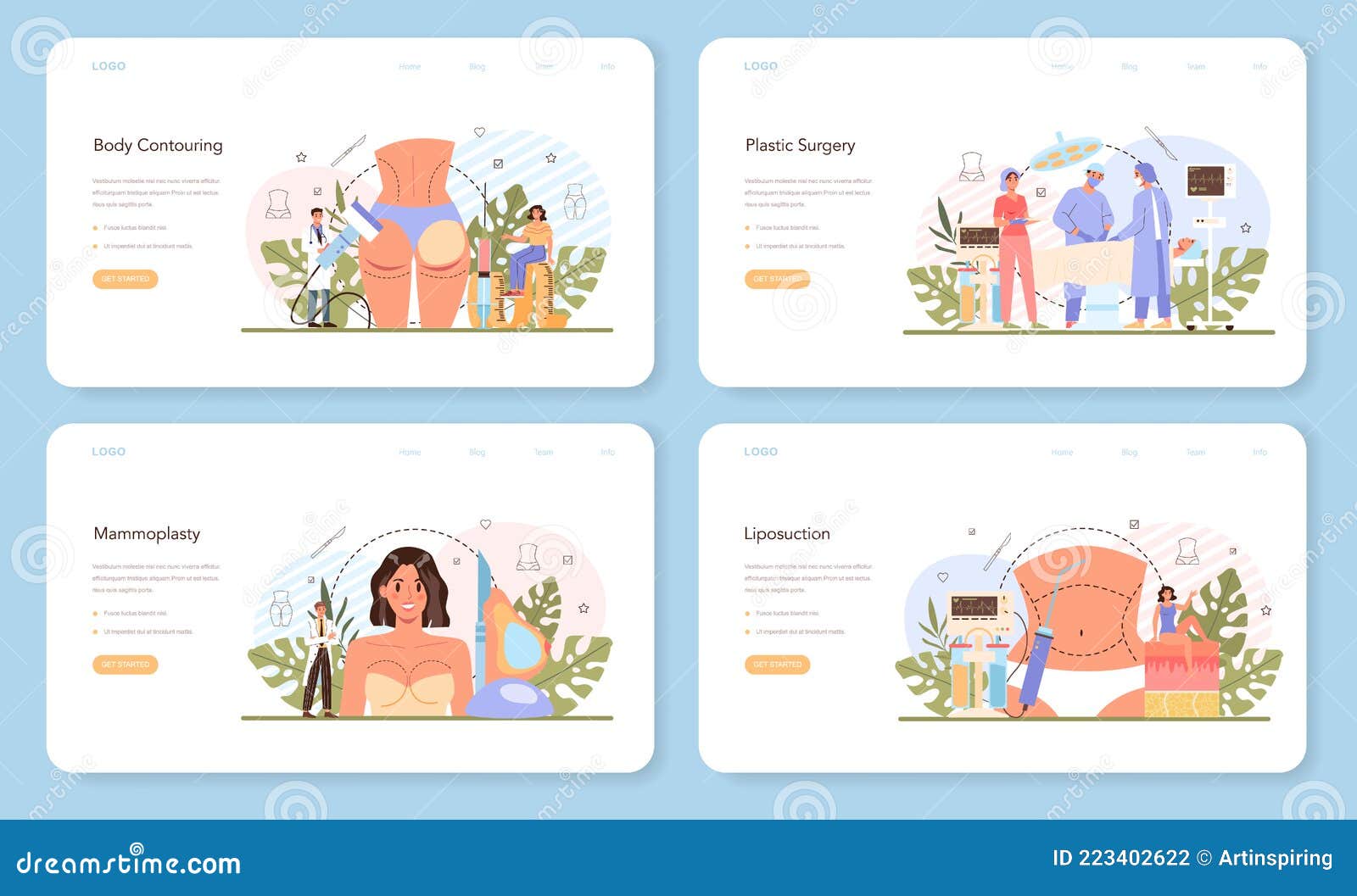 Plastic Surgery Web Banner or Landing Page Set. Idea of Modern Body ... Plastic Surgery Web Banner or Landing Page Set. Idea of Modern Body ...