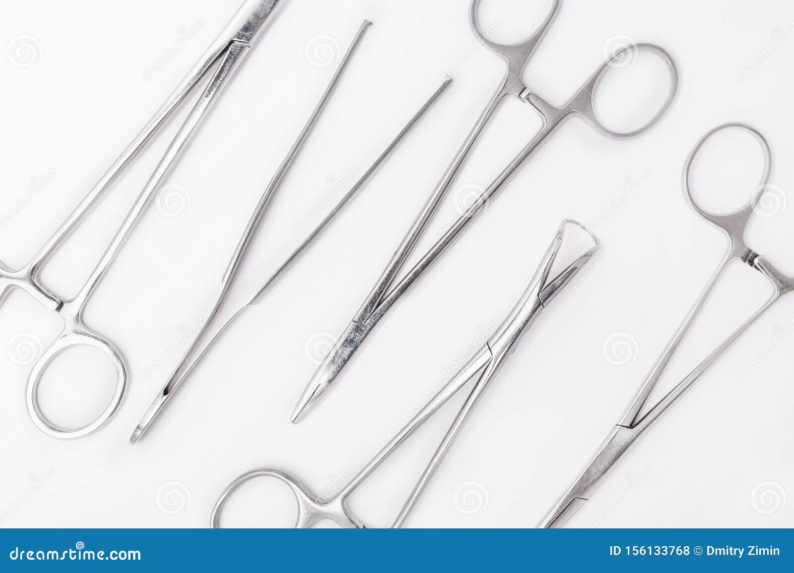 Metal Surgical Instruments on White Background Stock Photo - Image of ...