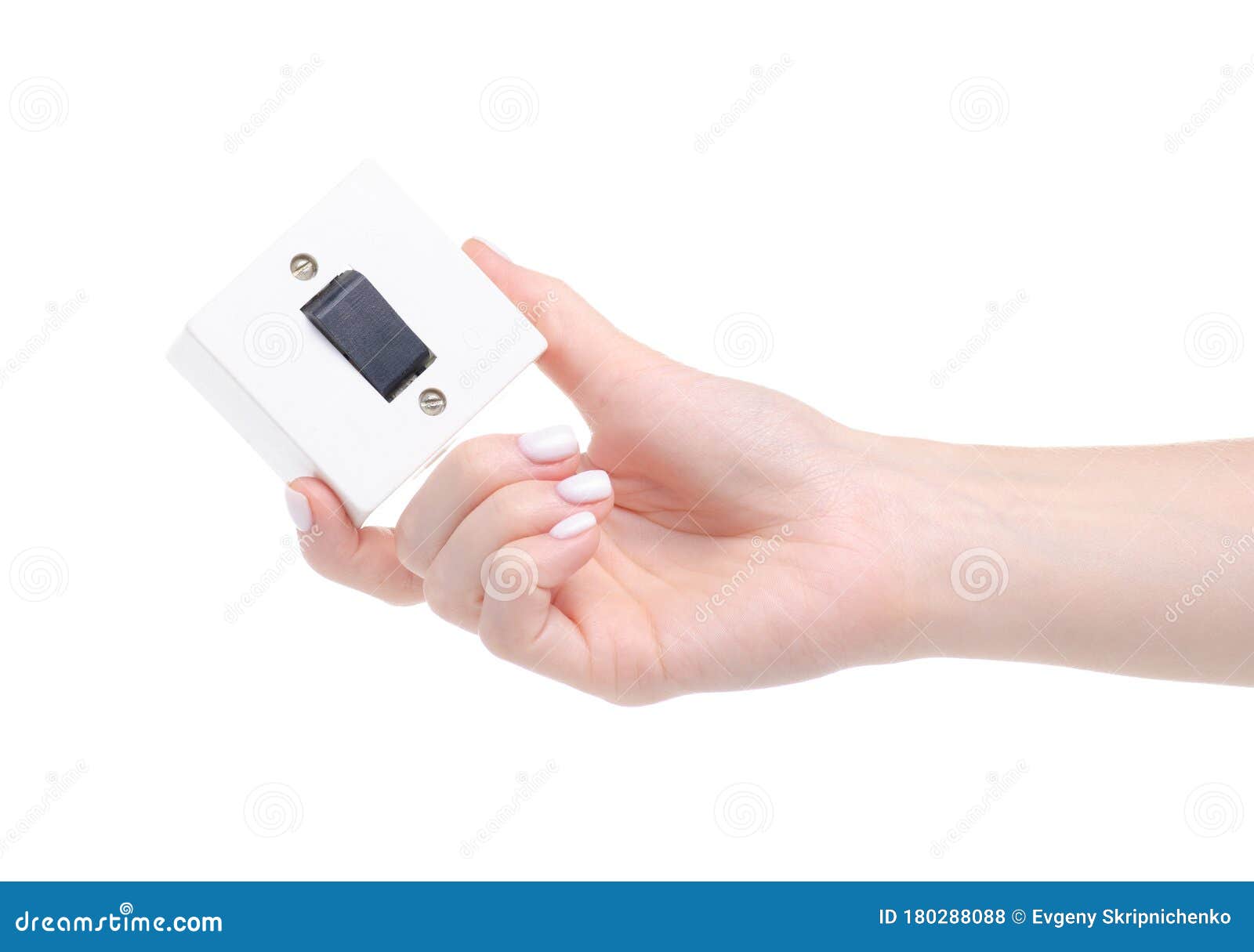 Plastic Switch Button in Hand Stock Photo - Image of black, ampere ...