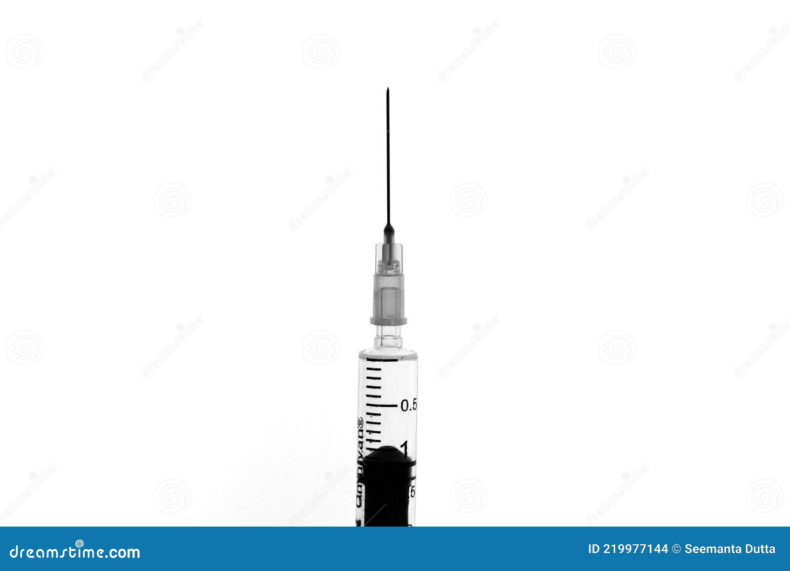 Plastic Syringe Isolated Stock Image on Texture Background. Stock Photo ...