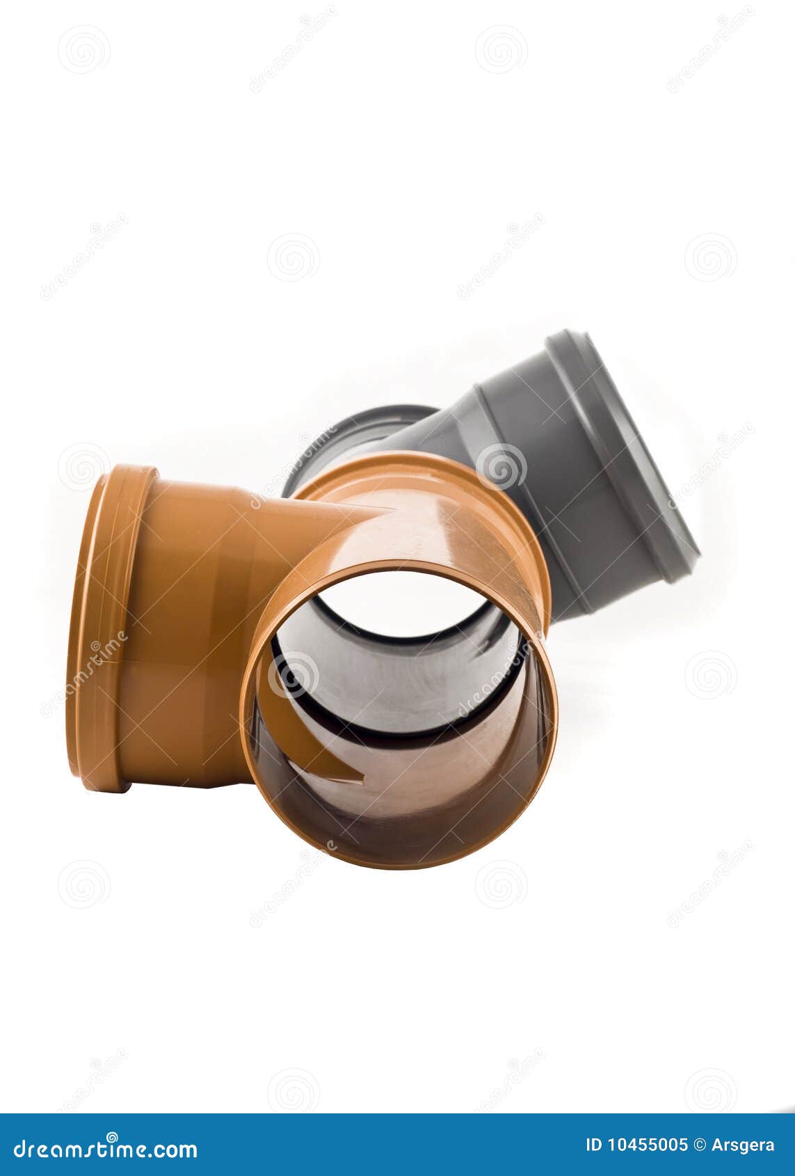 Plastic T-branch Sewer Pipes Isolated Over White Stock Image - Image of ...