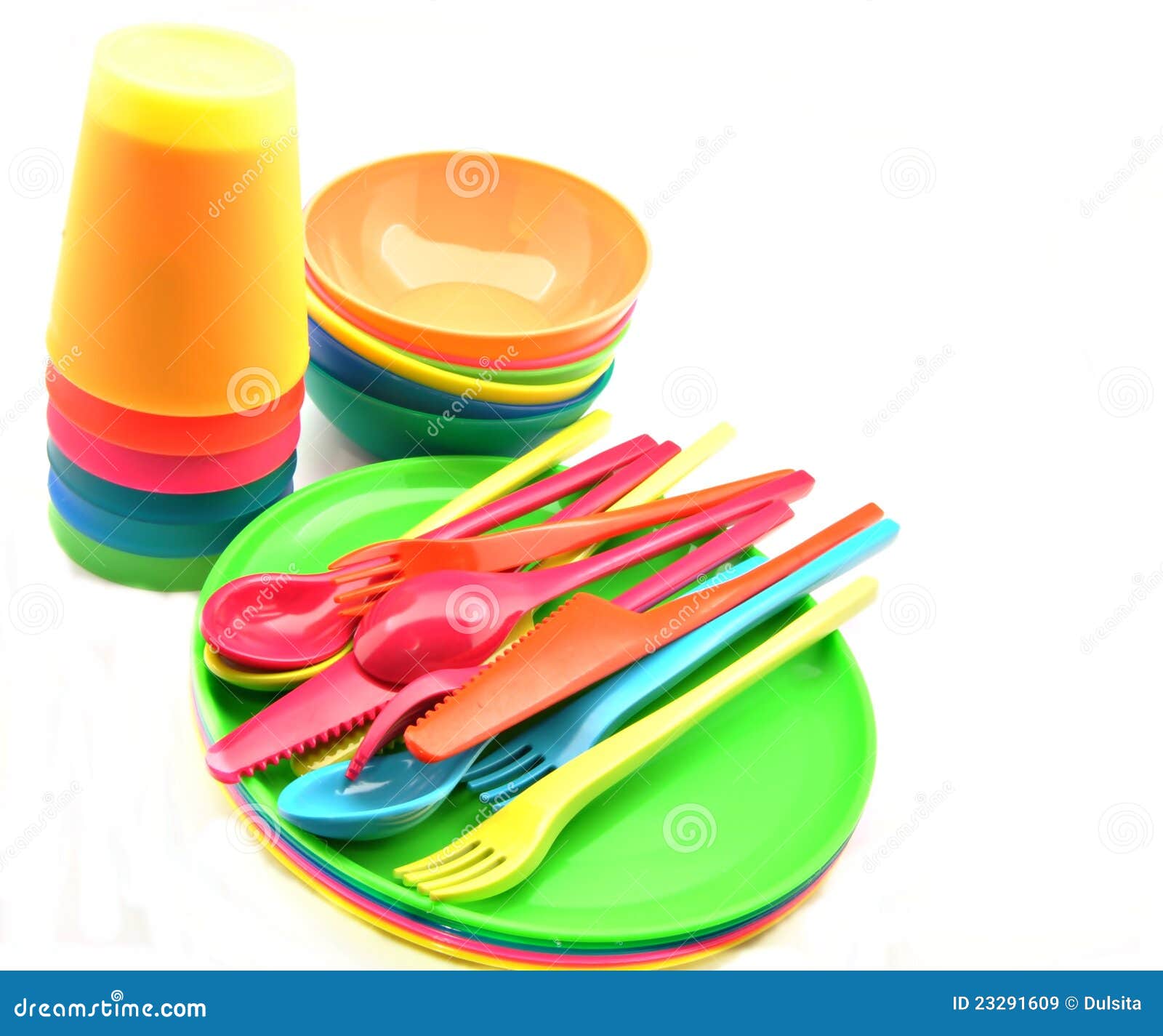 Plastic tableware stock image. Image of fork, accessories - 23291609