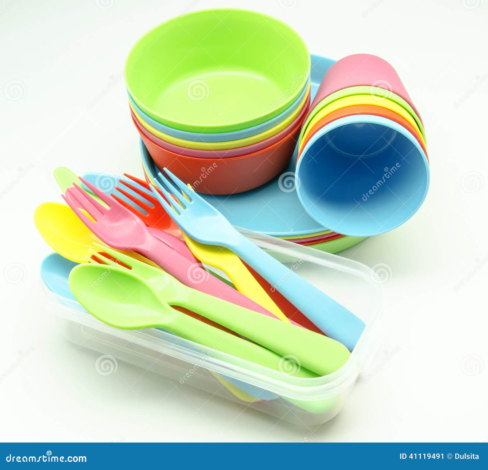 Plastic tableware stock image. Image of kitchen, plastic - 41119491
