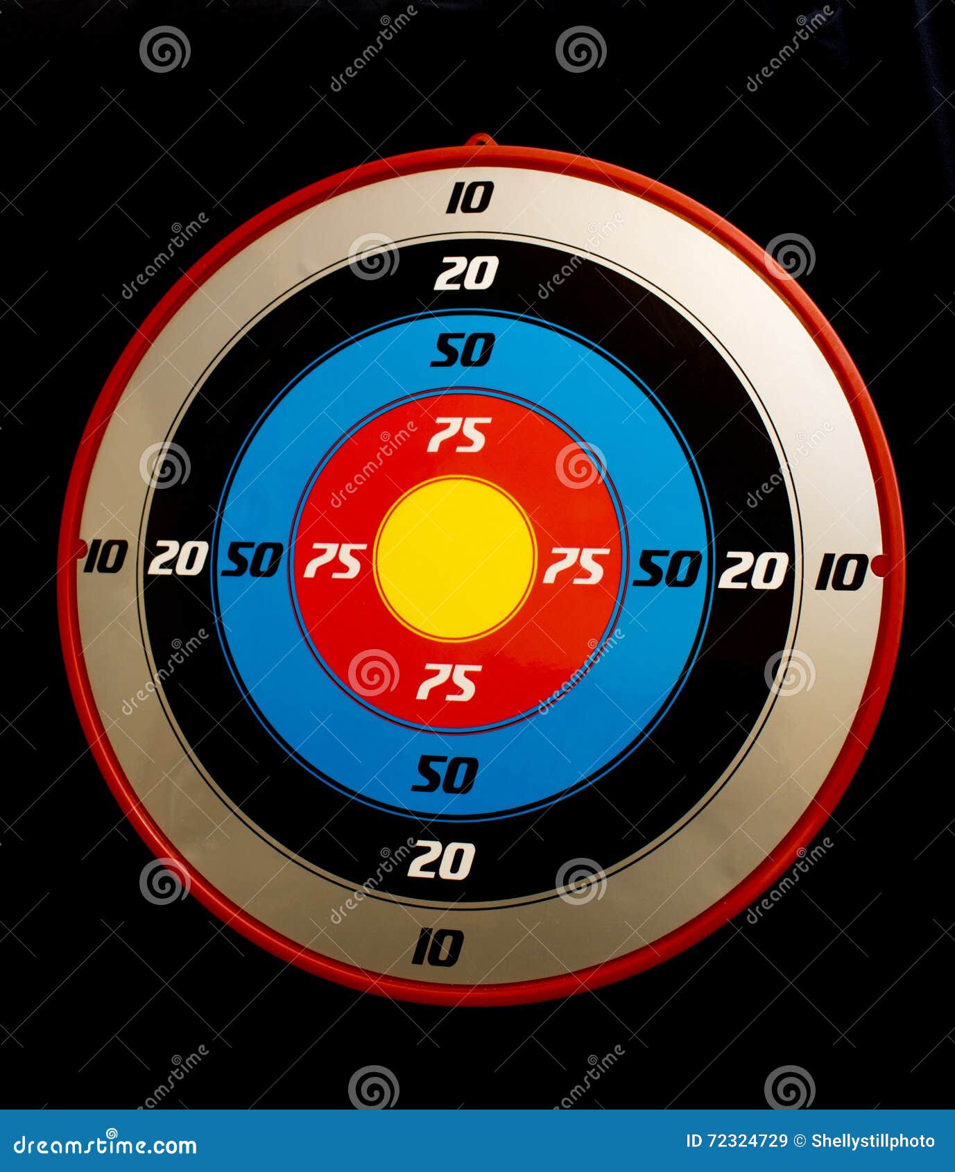 Plastic Target Board on Black Background Stock Image - Image of ...
