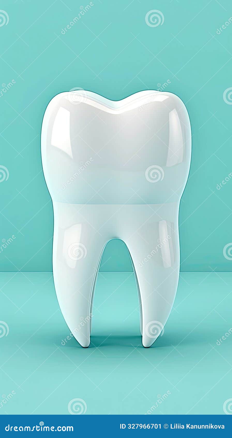Plastic Teeth Stand Side by Side on a Blue Background, a Larger Molar ...