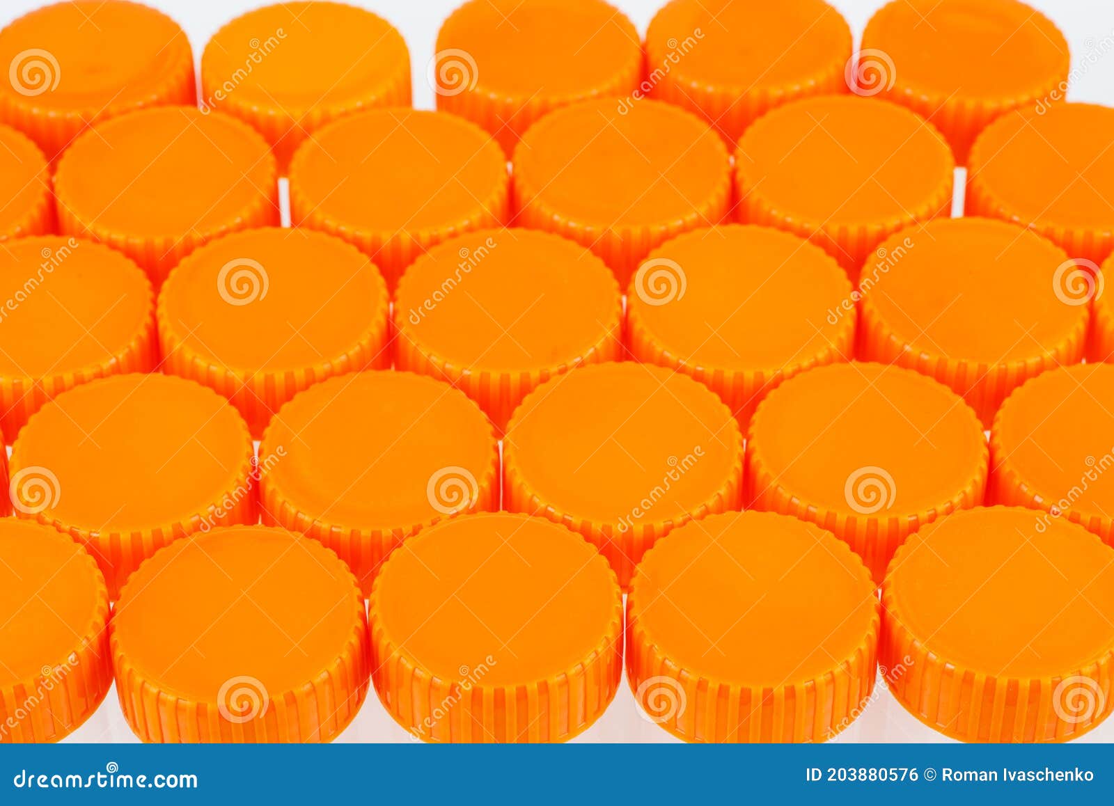 Plastic Test Tubes Isolated on White . View from Above Stock Photo ...