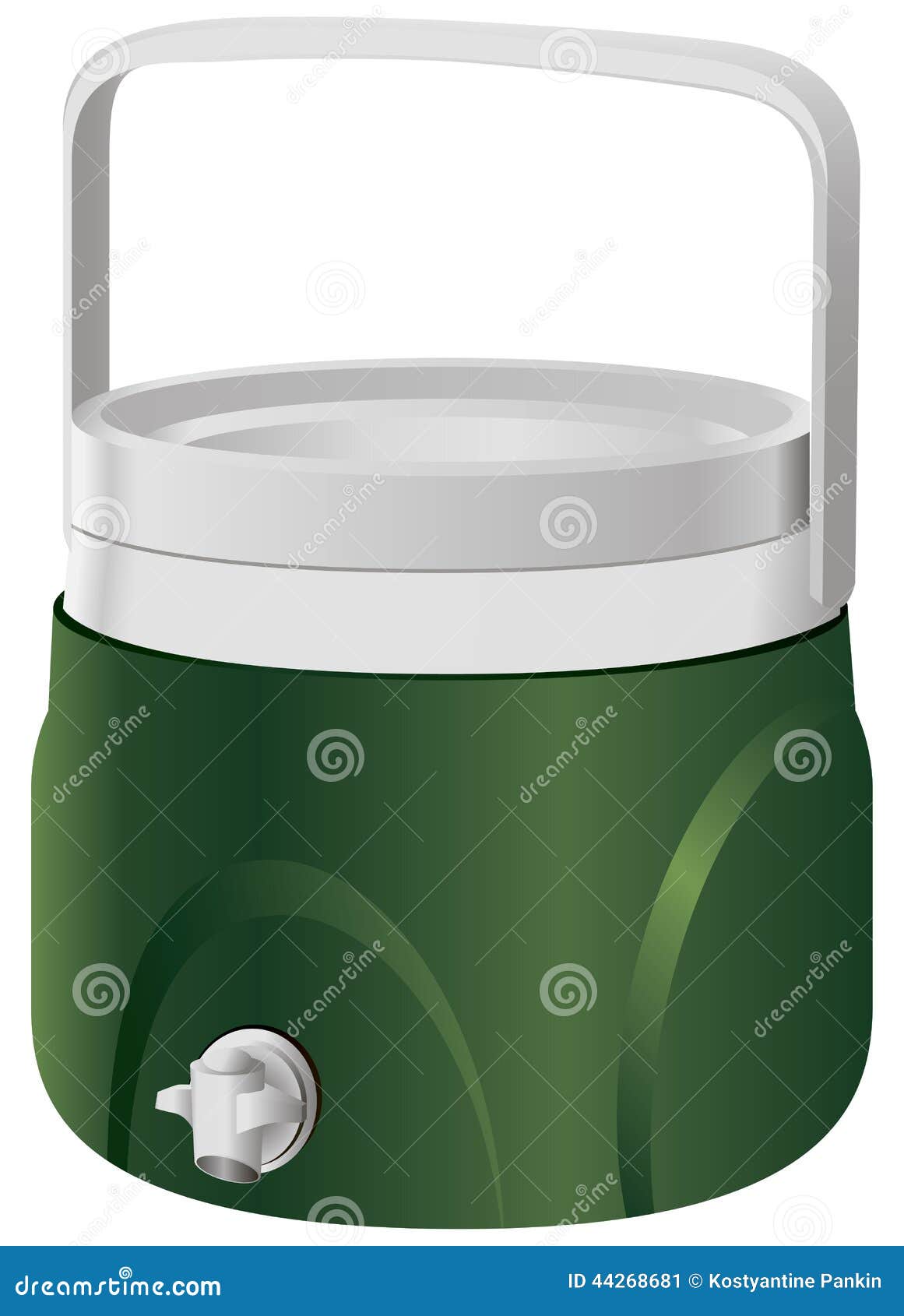 Plastic thermos with a tap stock vector. Illustration of green - 44268681