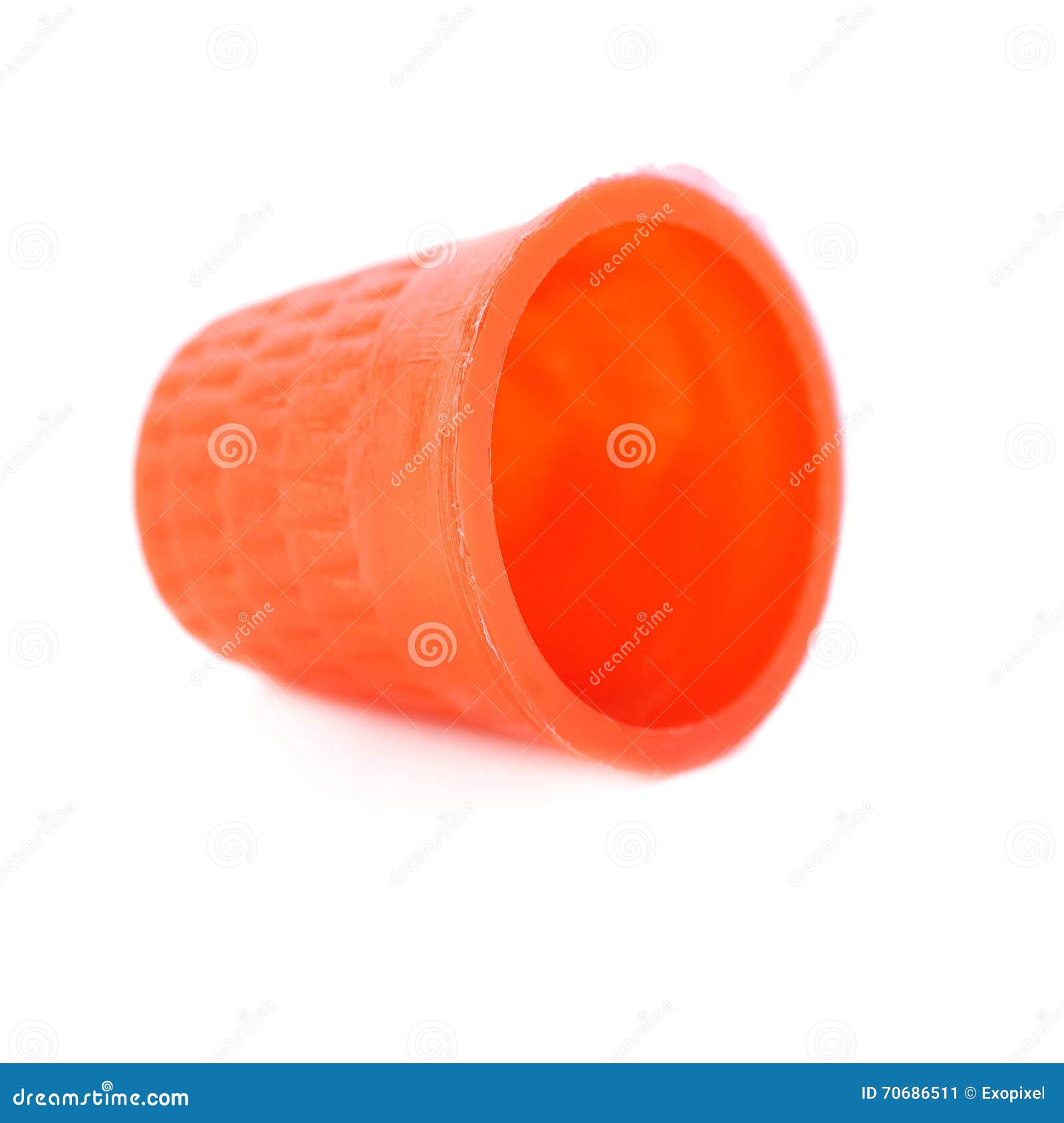 Plastic Thimble Isolated Over the White Background Stock Image - Image ...