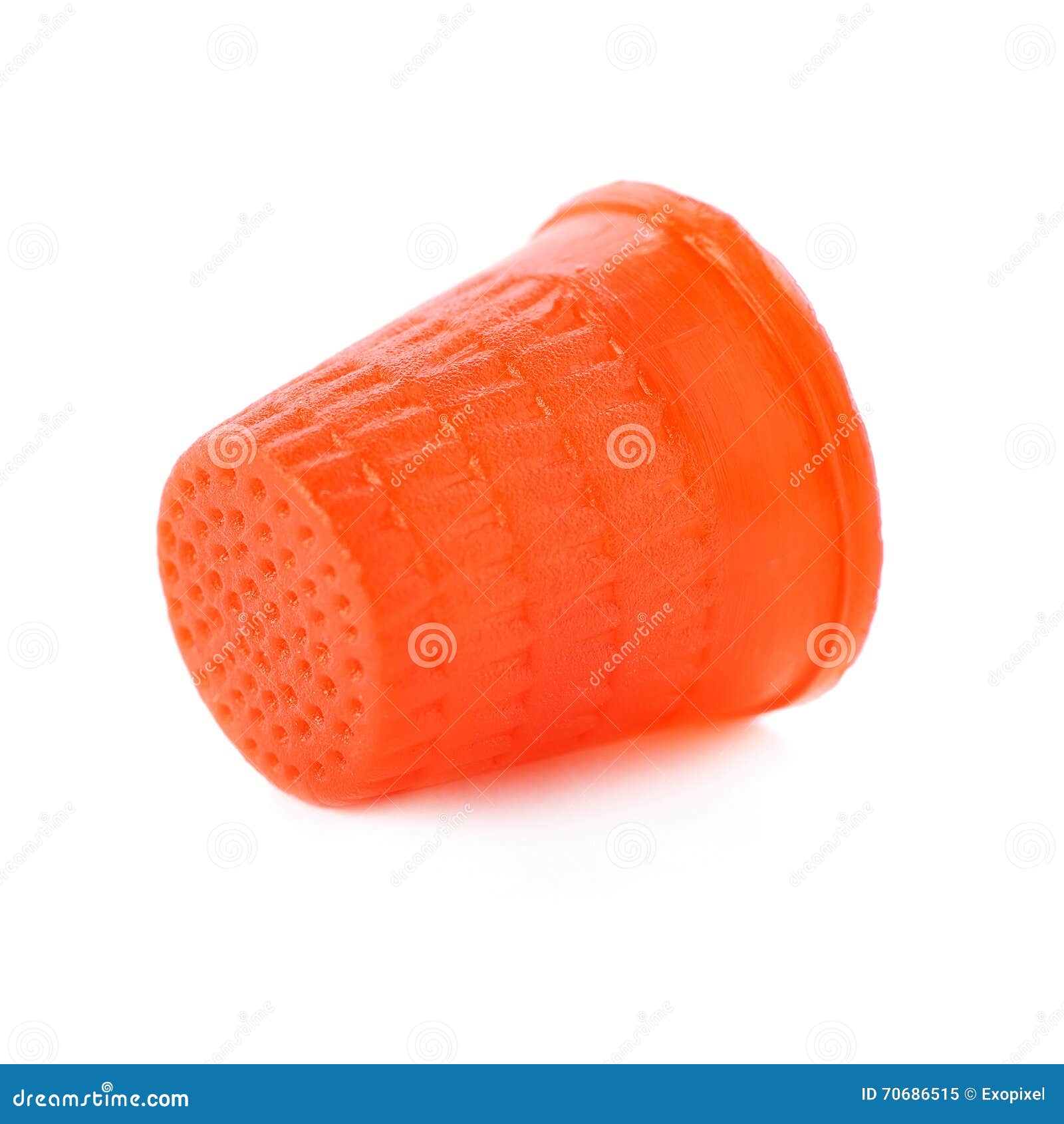 Plastic Thimble Isolated Over the White Background Stock Image - Image ...