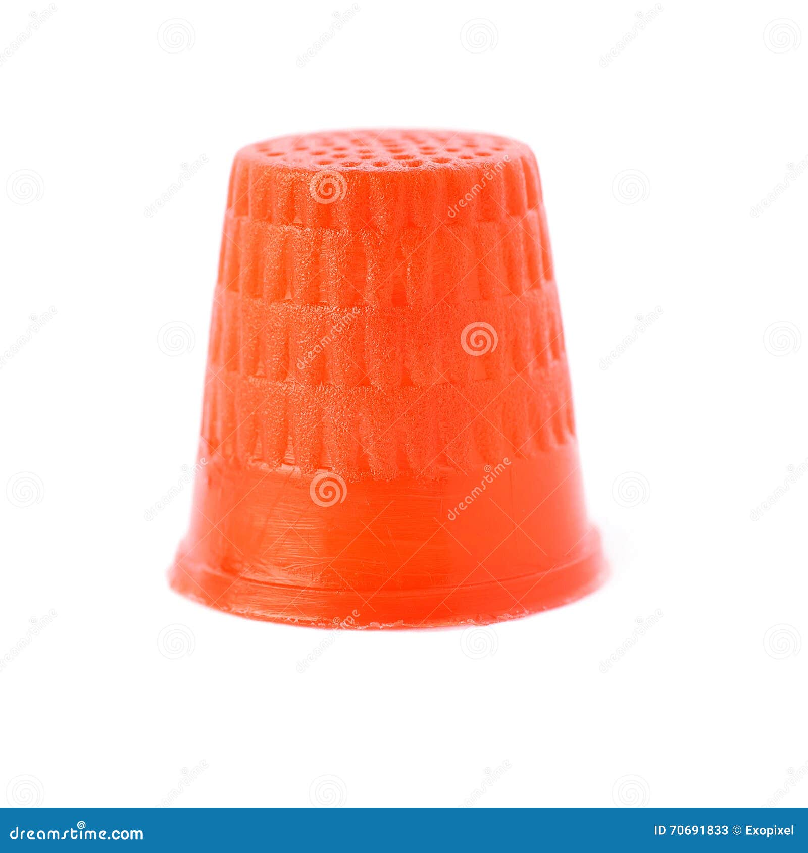 Plastic Thimble Isolated Over the White Background Stock Image - Image ...