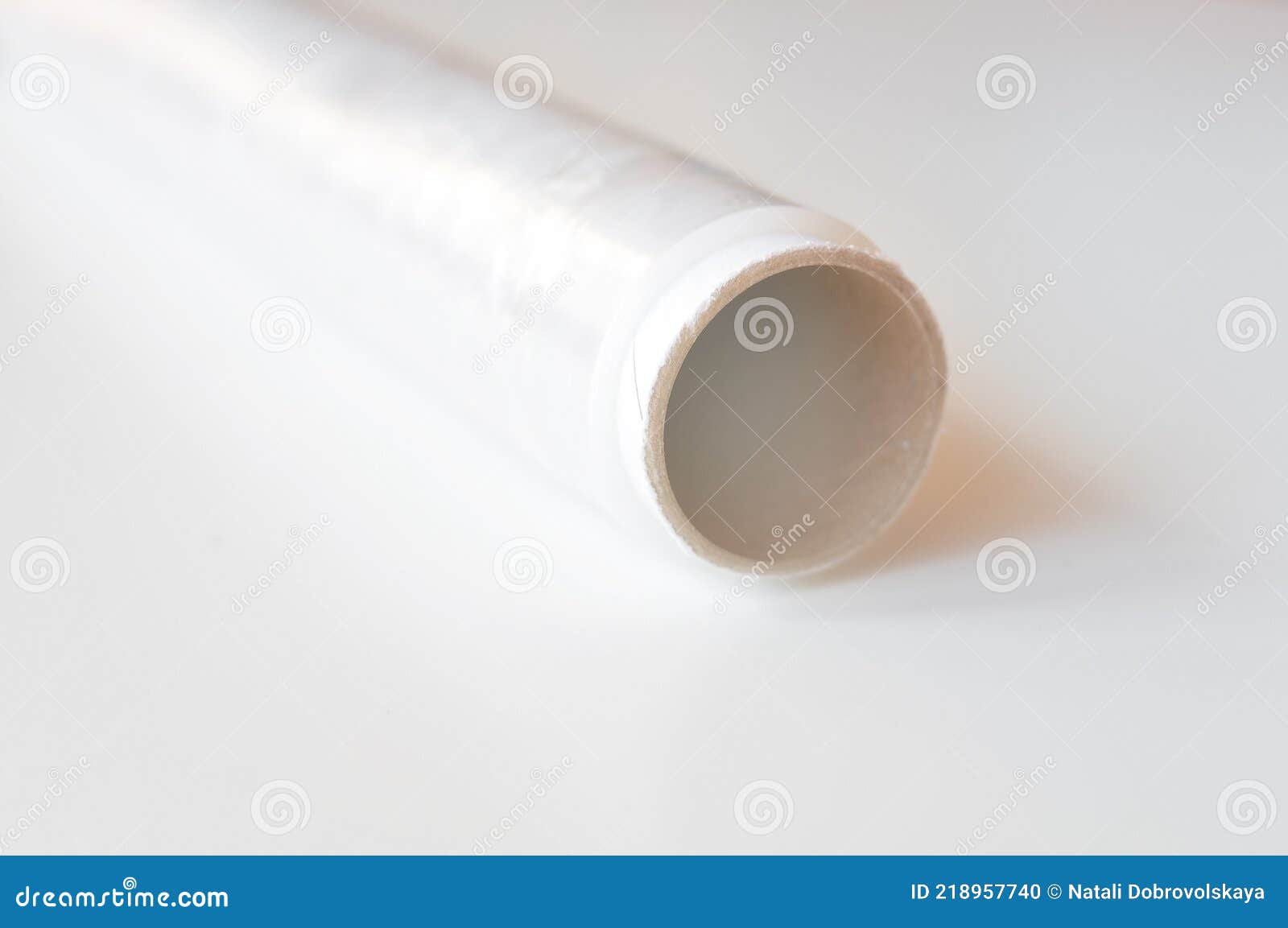 Plastic Thin and Clear Wrap on White Background Stock Photo - Image of ...
